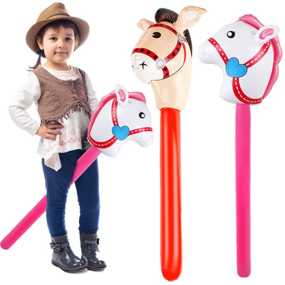 AU Inflatable Horse Head Stick Ride-on Animal Toy for Child Riding Game ...