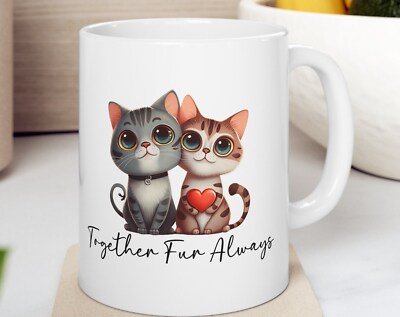 Together Fur Always Cute Cat Love Mug Valentine's Day Gift For Cat ...