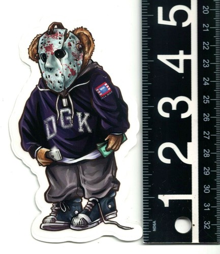 DGK BEAR STICKER 2.75 in x 5 in DGK All Day Bear Hockey Mask Skateboard ...