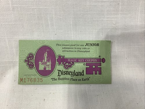 DISNEYLAND 1970's Magic Key TICKET Junior 1970's D32 | eBay