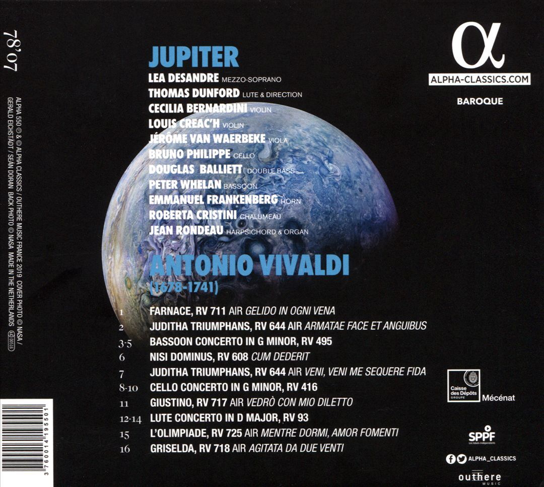 VIVALDI / DUNFORD / ENSEMBLE JUPITER - JUPITER NEW CD 3760014195501| eBay