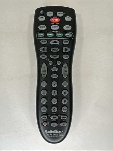 Radio Shack 15-2142 Family Favorites 4-In-One Universal Remote Control ...