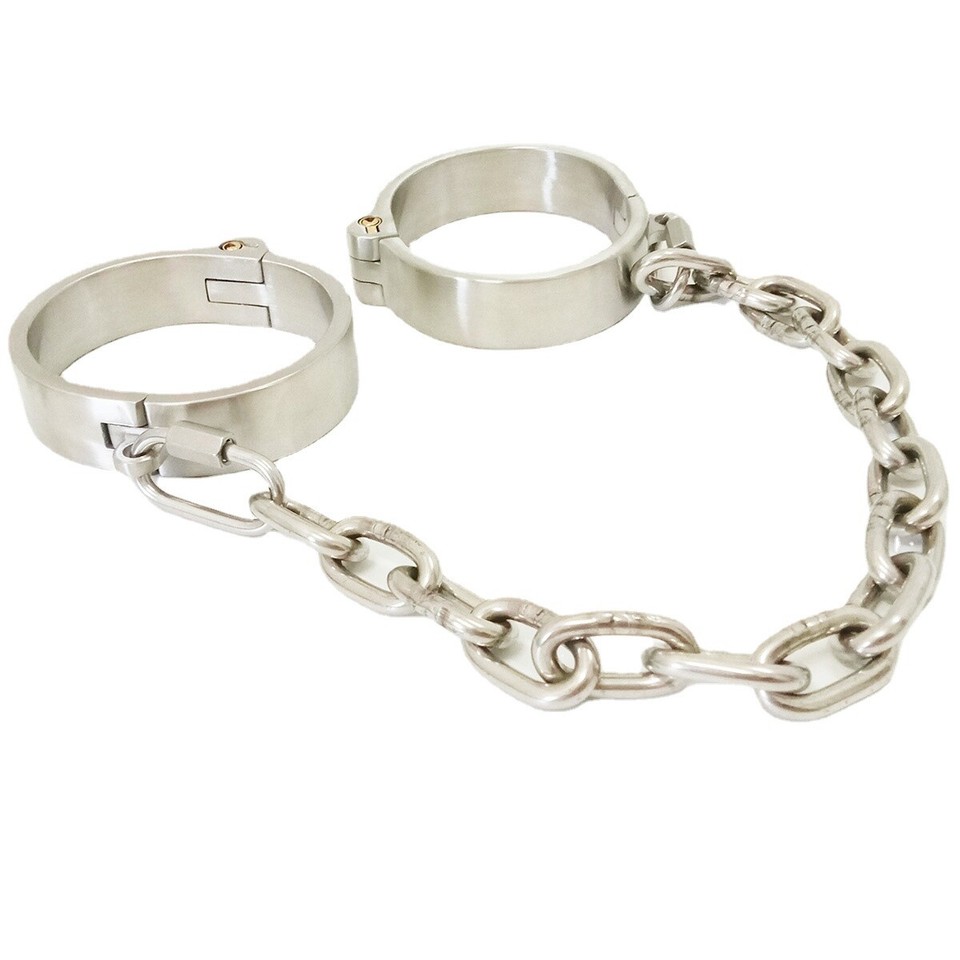 Stainless Steel Metal Handcuffs Ankle Cuffs Neck Collar Bondage Set ...