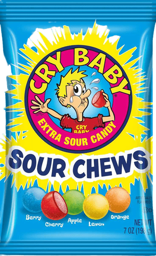 Cry Baby Sour Chews Extra Sour Candy in 5 Flavors Berry, Cherry, Apple ...
