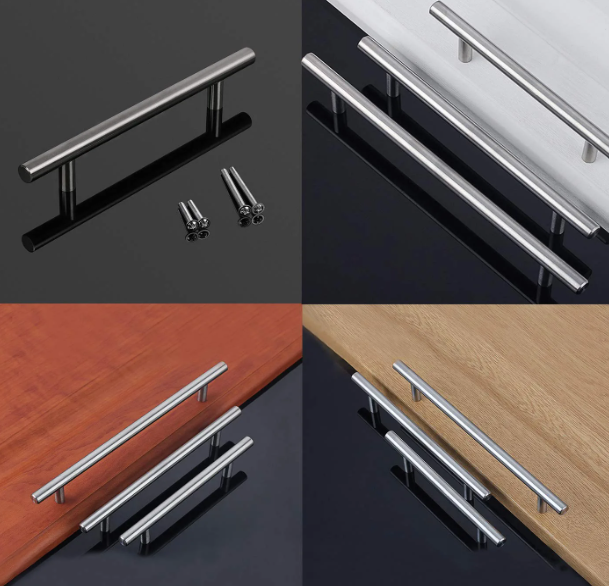 6-Pack Stainless Steel T-Bar Handles Cabinet Cupboard Drawer Pulls ...