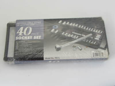 40 Piece Socket Set Includes SAE & Metric 3/8 And 1/4 Drive Sockets ...