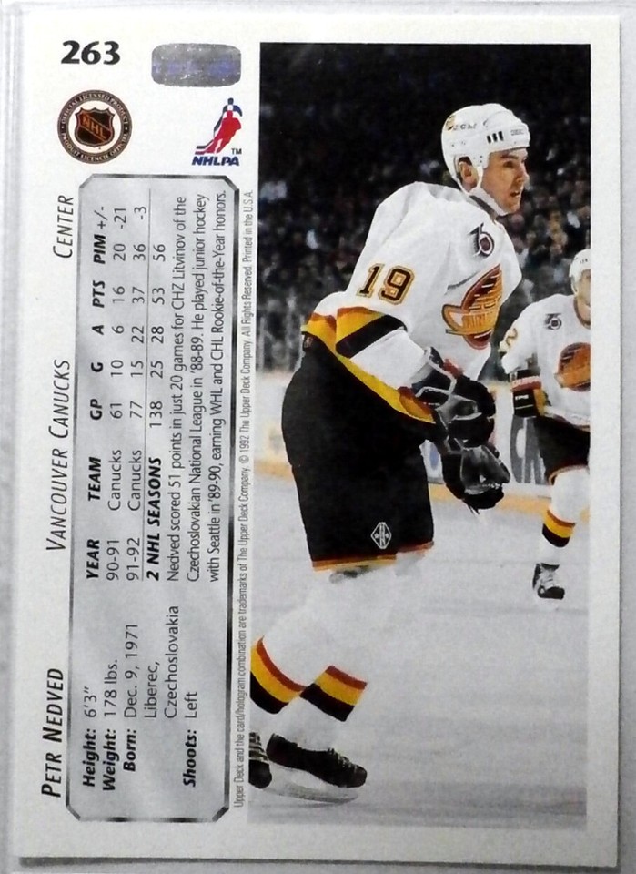Petr NEDVED - 1992 Upper Deck ICE - Vancouver Canucks | eBay