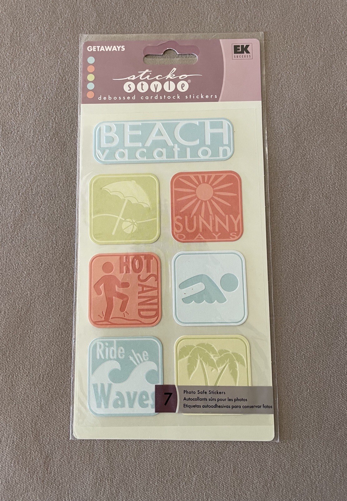 Sheet Of Sticko “Beach Themed” Stickers, Includes 7 Stickers, New In ...
