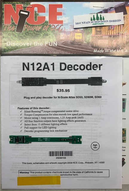 N-scale Nce Decoders N12a1/n14a1 Decoder #3 of 4 for sale online | eBay
