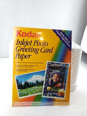 Kodak 8.5" X 11" Inkjet Photo Greeting Card Paper 20 Card Envelope | eBay