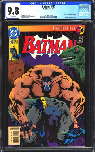 Batman #497 CGC 9.8 NM/MT WP RARE Newsstand! Bane Breaks Batman's Back ...