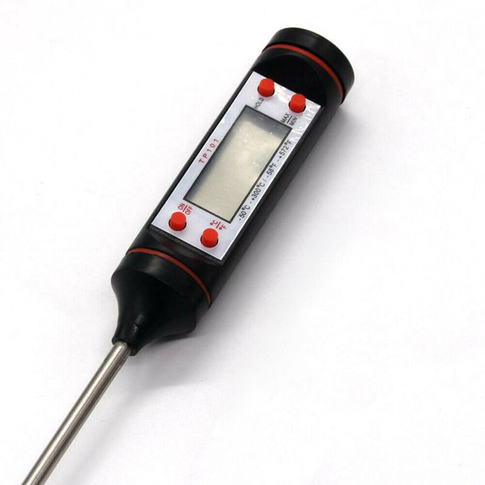 Black Digital Food Thermometer Temperature Probe Baking Jam Meat ...