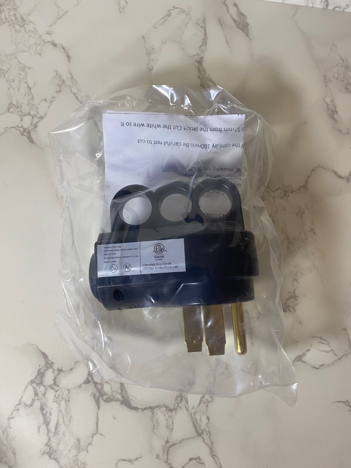 Veepeak 50 Amp RV Plug Male Replacement NEMA 14-50 25V/250V 4 Prong ...