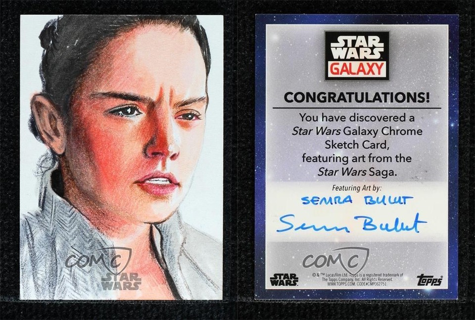 2023 Topps Chrome Star Wars Galaxy Rey 1/1 Semra Bulut Auto Sketch | eBay
