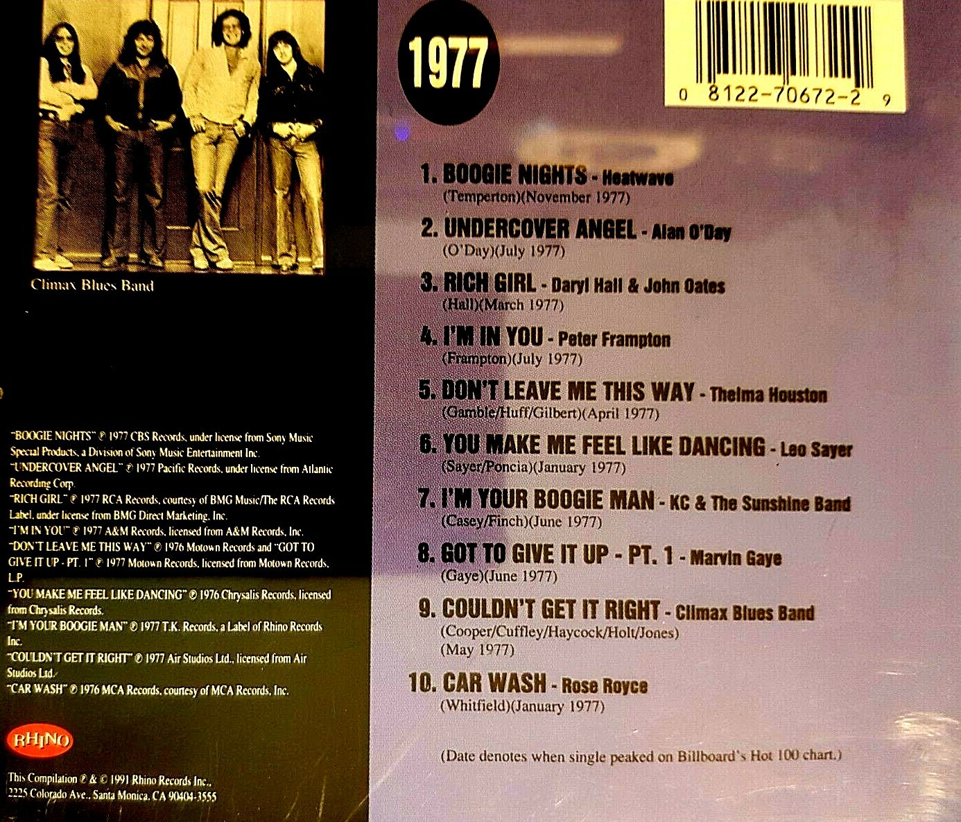 Billboard Top Hits - "1977 Rock" - ( CD - Rhino Records ) | eBay