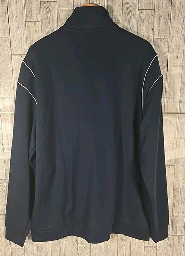 Track Jacket Mens XL & 2X Navy Blue Full Zip Pockets Logo NEW | eBay