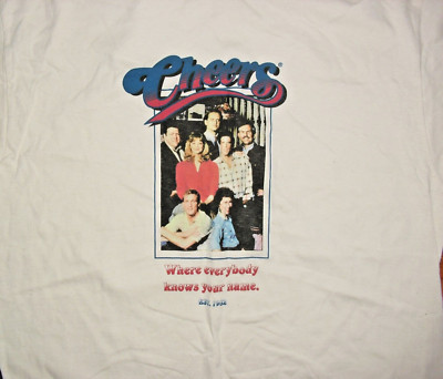 BNWT~RARE~Vintage Cheers Cast TV Paramount Shirt Size L White y2k 90s ...
