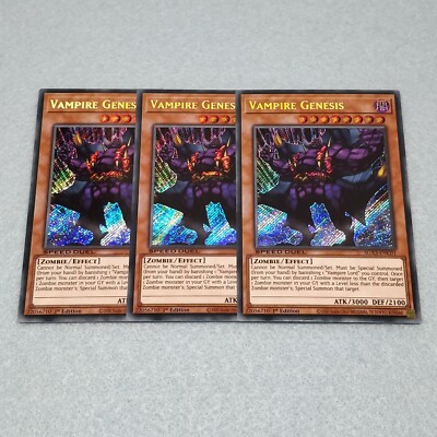 Yugioh Vampire Genesis SGX3 1st Edition Secret Rare 3 Card Set NM | eBay