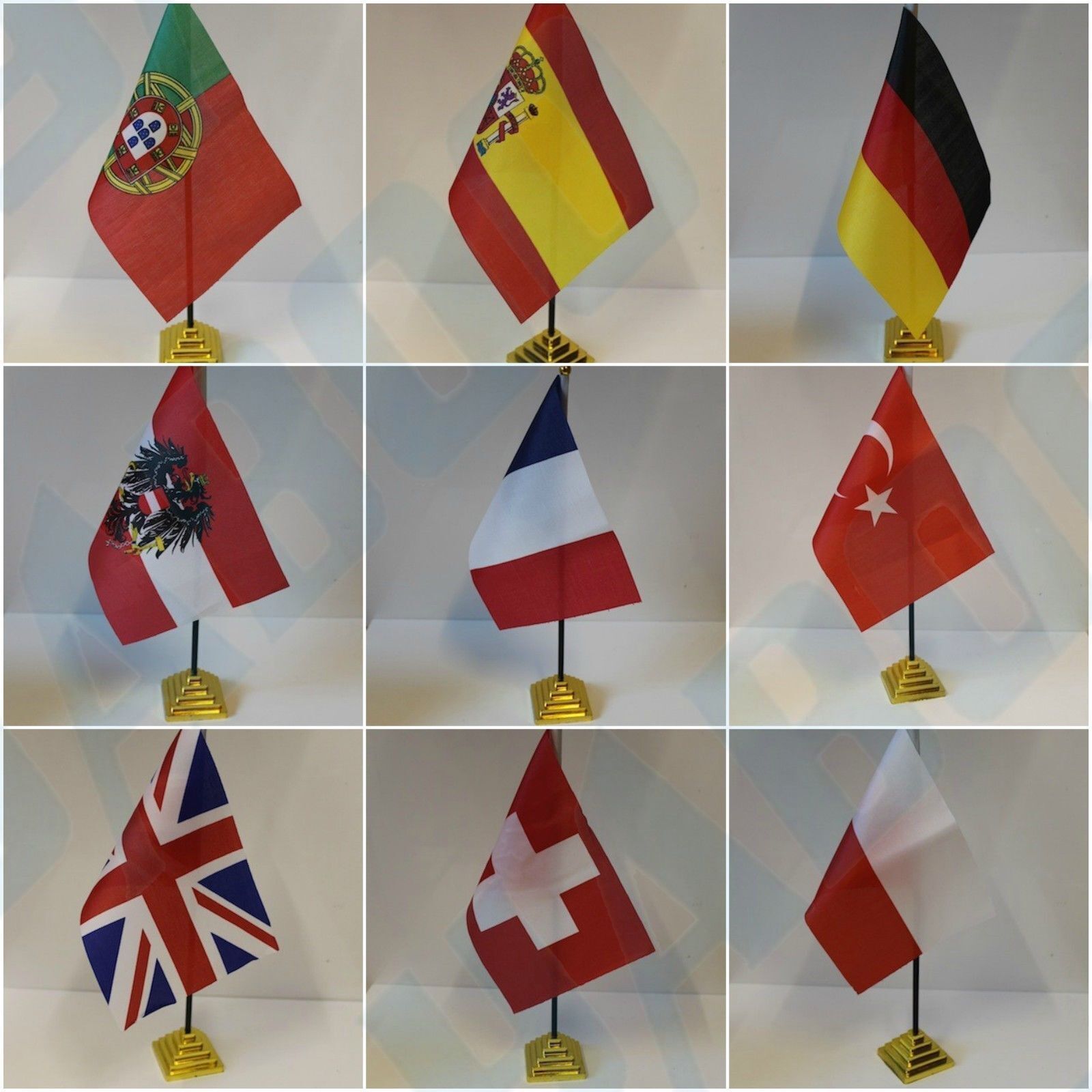 Country Table Desk Top Flags - UK, USA, RUSSIA, CHINA, TURKEY, BRAZIL ...