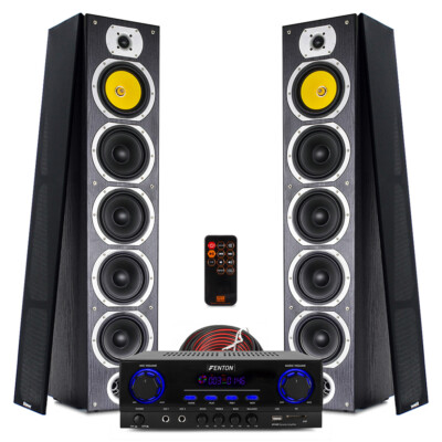 SHFT57 HiFi Tower Speakers and Stereo Amplifier Bluetooth MP3 Home ...