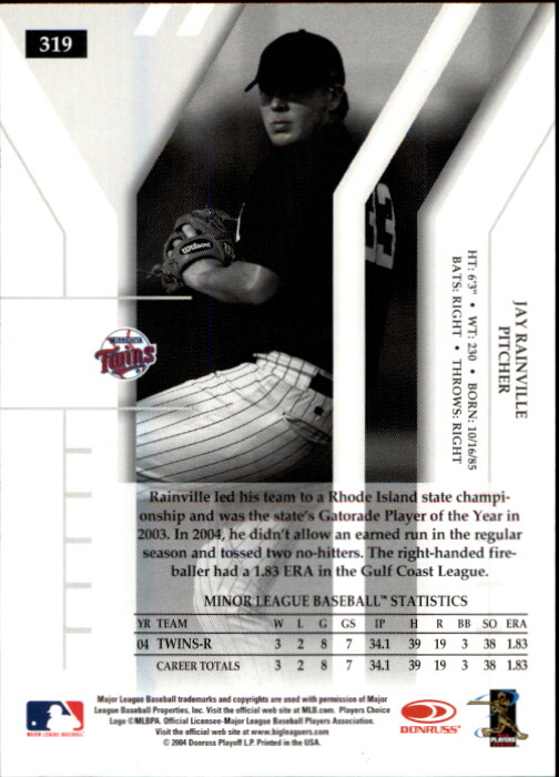 2004 Donruss Elite Extra Edition Autograph #319 Jay Rainville - NM-MT ...