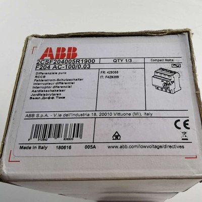 1 piece new abb F204 AC-100/0.03 operated circuit breaker Free ship | eBay
