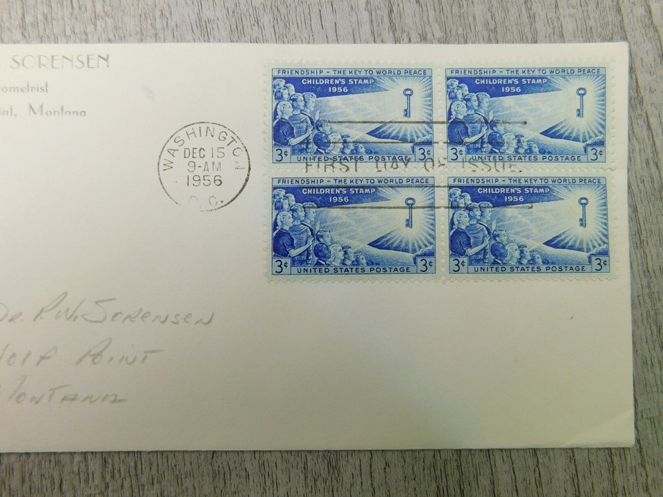 First Day Issue Friendship Key To World Peace 1956 WA DC Stamp Envelope ...
