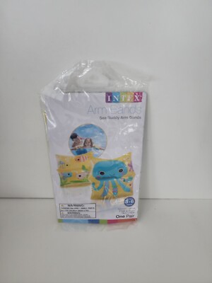 Intex Inflatable Arm Bands Floaties Kids Swimming Pool Safety Trainers ...