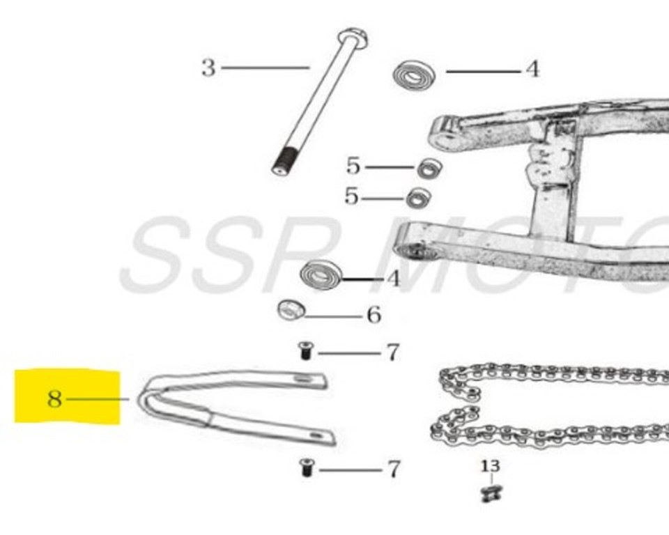 SSR Front Swingarm Chain Slider 2018-2023 SR 110, SR 70 A00542-11-00 | eBay