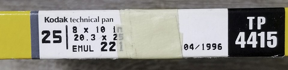 Kodak Technical Pan 4415 in 8x10, 4x5 and Technidol Liquid Developer ...