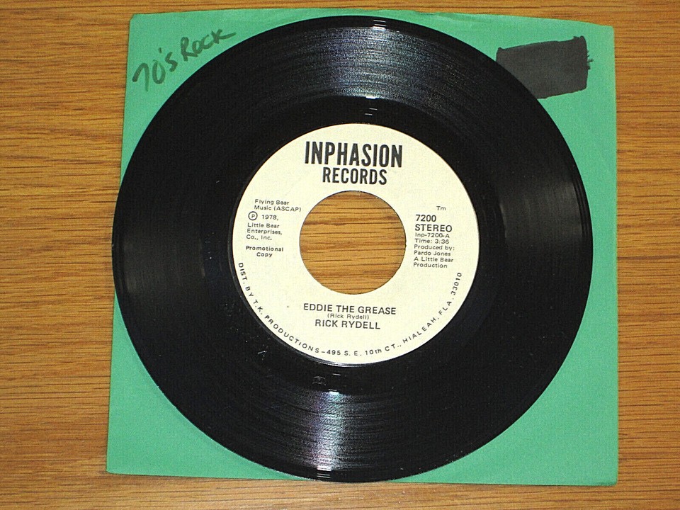 PROMO 70s ROCK 45 RPM - RICK RYDELL - INPHASION 7200 - "EDDIE THE ...