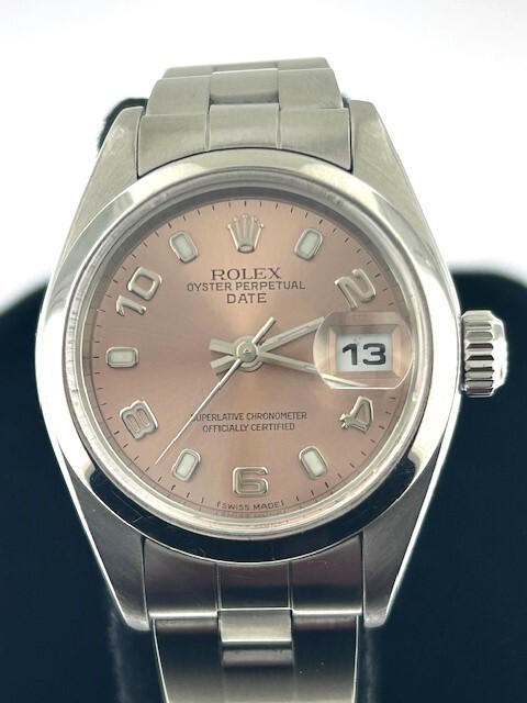 Rolex Oyster Perpetual Date Rose Dial Watch Ladies - Gem
