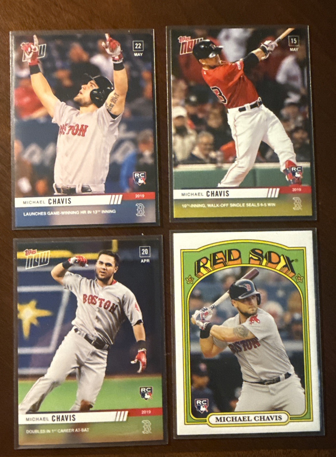 2019 Michael Chavis (4) Rookie Cards NrMT+ Topps Now Boston Red Sox | eBay