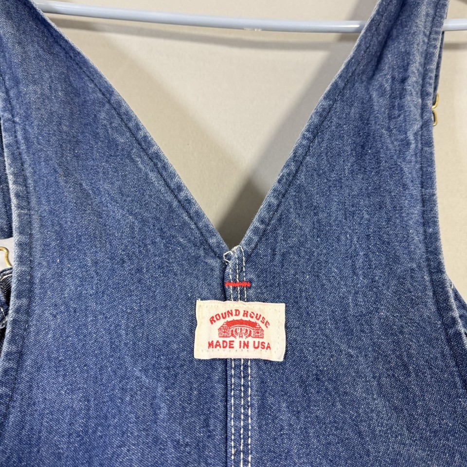 Round House Bib Overalls Mens 58x32 Denim Made in USA Workwear ...