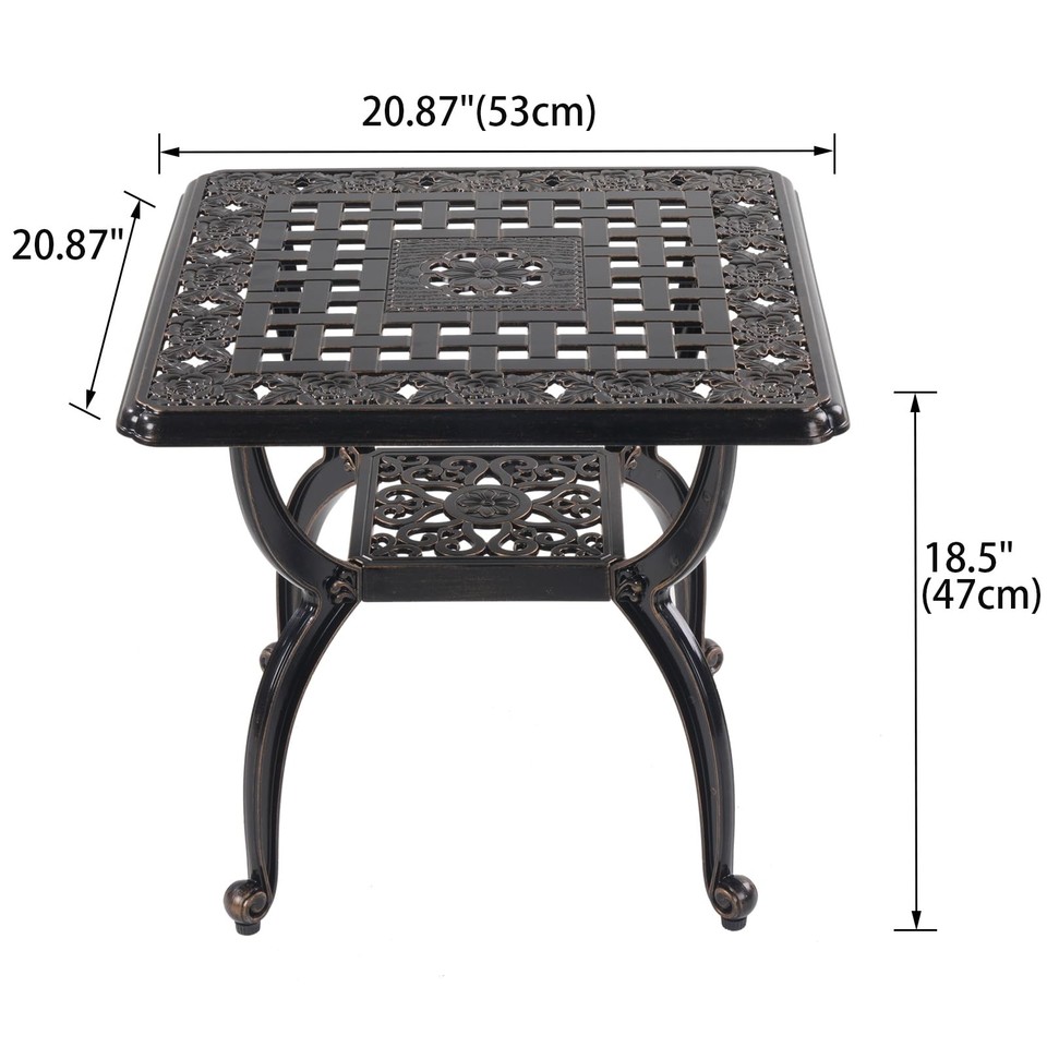 Cast Aluminum Outdoor Side Table,Small Patio Table,Outdoor Coffee ...