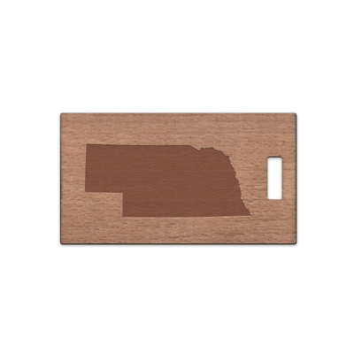 Nebraska - Wooden Rectangle Luggage ID Name Tag with Your Name ...