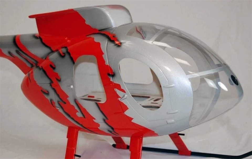 600 MD500E ARF GJIVE RC Helicopter Fuselage Red with Magnetic Cabin ...
