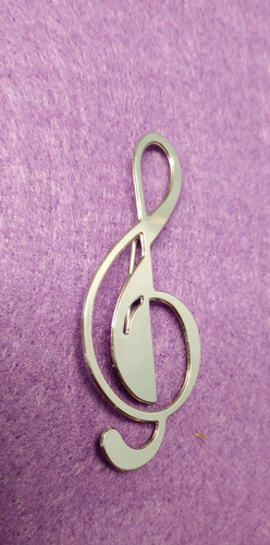 Silver G Clef Pin Jewelry 2.25" tall | eBay