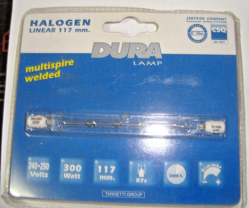 300W R7s Linear Tungsten Halogen Lamp Light Globe 117mm 240V Duralamp ...