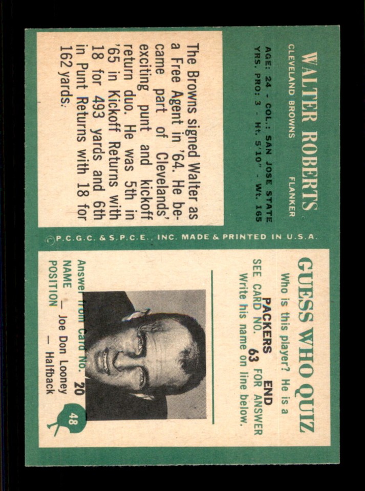 1966 Philadelphia #48 Walter Roberts | eBay