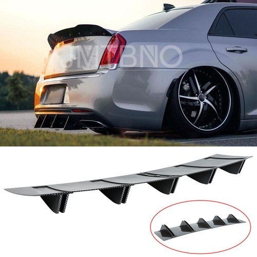 For Chrysler 300 Carbon Fiber Rear Diffuser Shark Fins Bumper Lip Lower ...