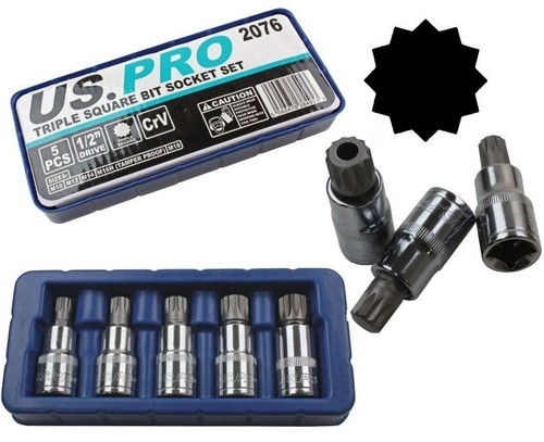US PRO SPLINE BIT SOCKET SET M10 M12 M14 M18 & M16 tamperproof triple ...