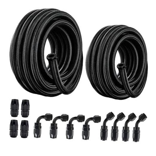 2 Kit 8AN 10AN Fuel Line Kit 20FT with 12PCS Fitting Kit, 8AN Hose 8AN ...