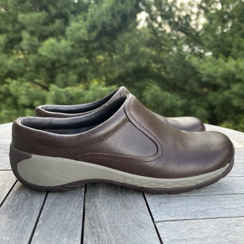 Merrell Encore Q2 Clogs Womens 7.5 Brown Leather Slip On Casual Shoes ...
