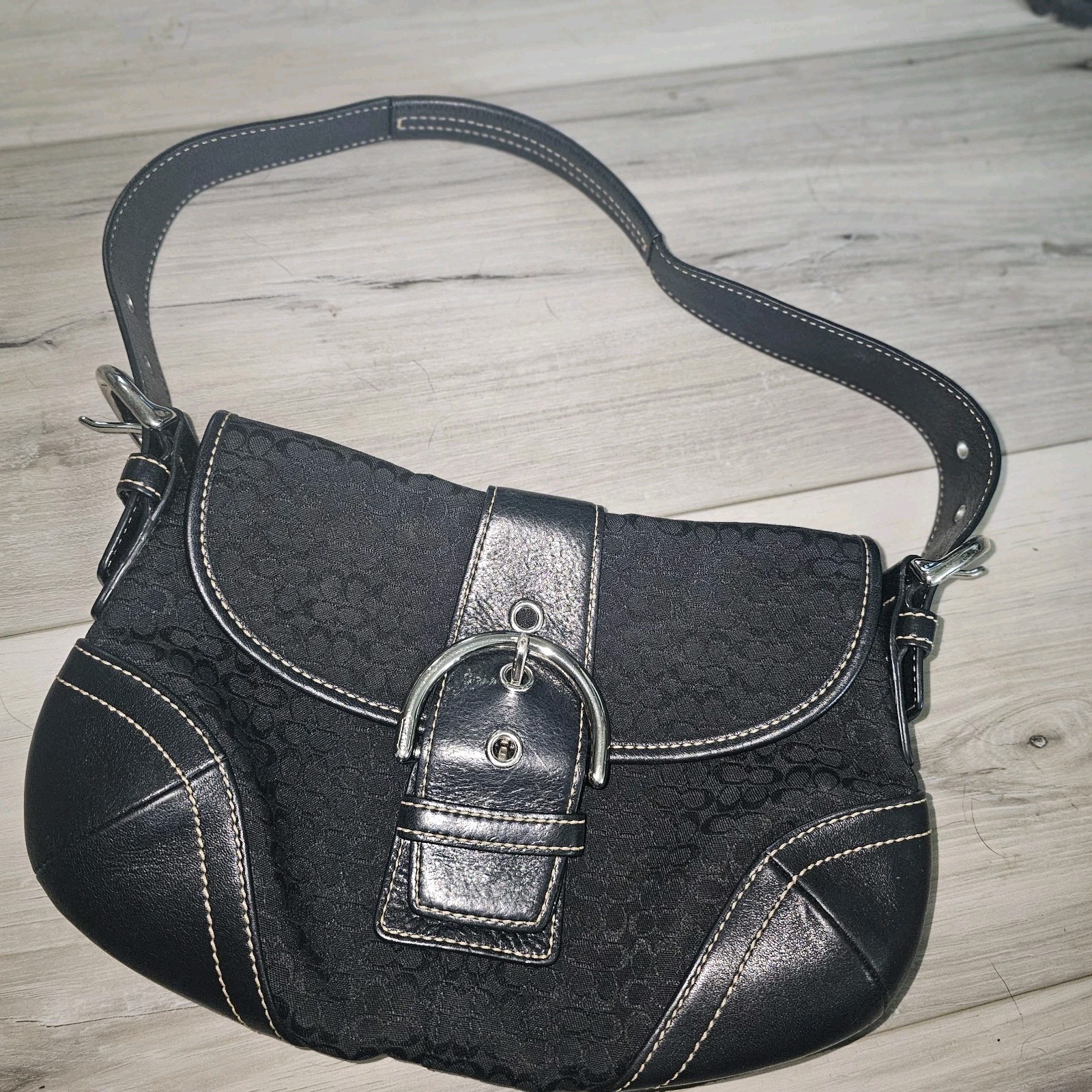 Coach 6818 Vintage Soho Black Leather and Signature … - Gem