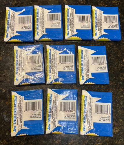 10 Unopened 1989 Topps MLB Baseball Card Wax Packs-15 Cards + 1 Stick ...