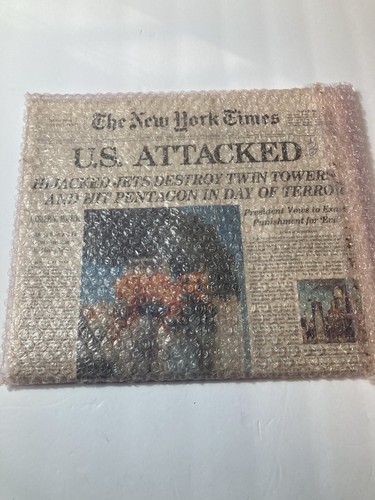 2001 Sept 22 New York Times 9/11 World Trade Center Newspaper. Unread ...