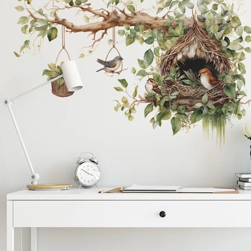 WALL STICKER Birds Decal Vinyl Mural Art Tree Branch Stickers Home ...