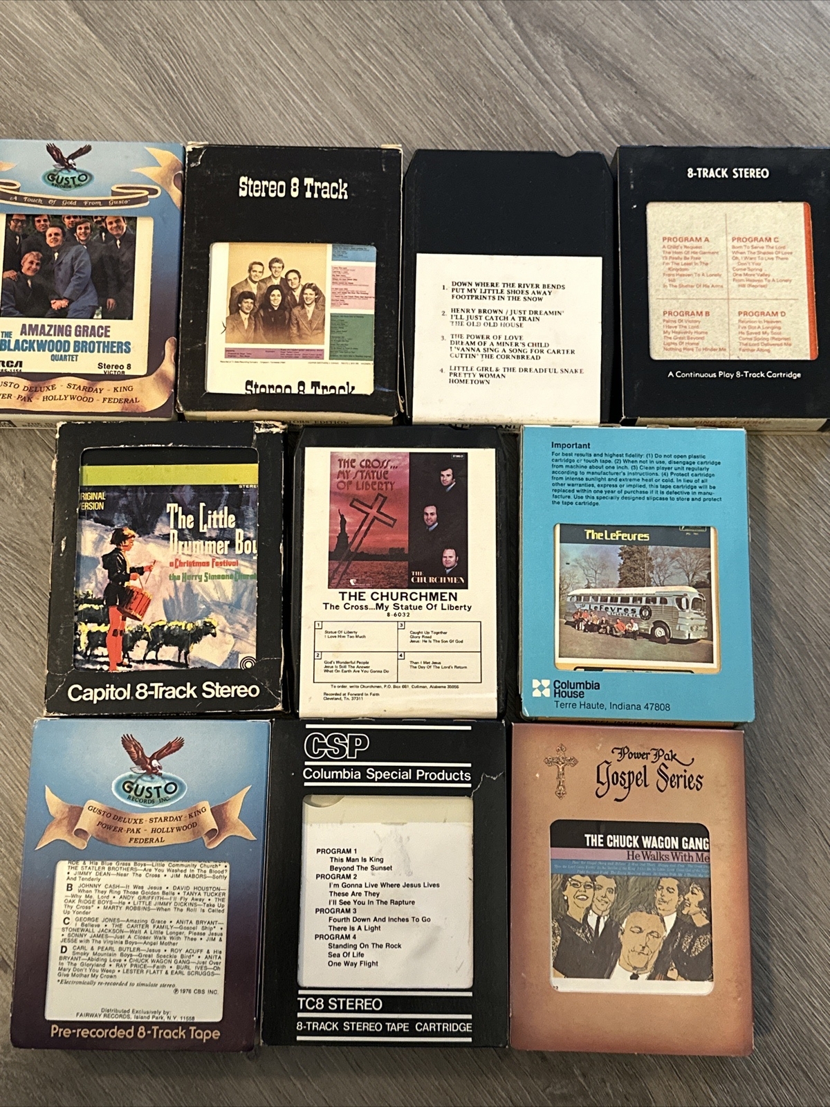 Lot of 10 Southern Gospel 8-track tapes Blackwood Hopper Brothers ...