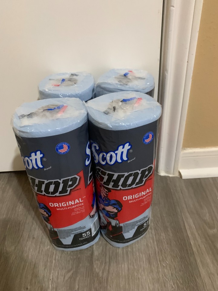 SCOTT Professional Multi Purpose Shop Paper Towels 55 Sheets Roll 4 ...